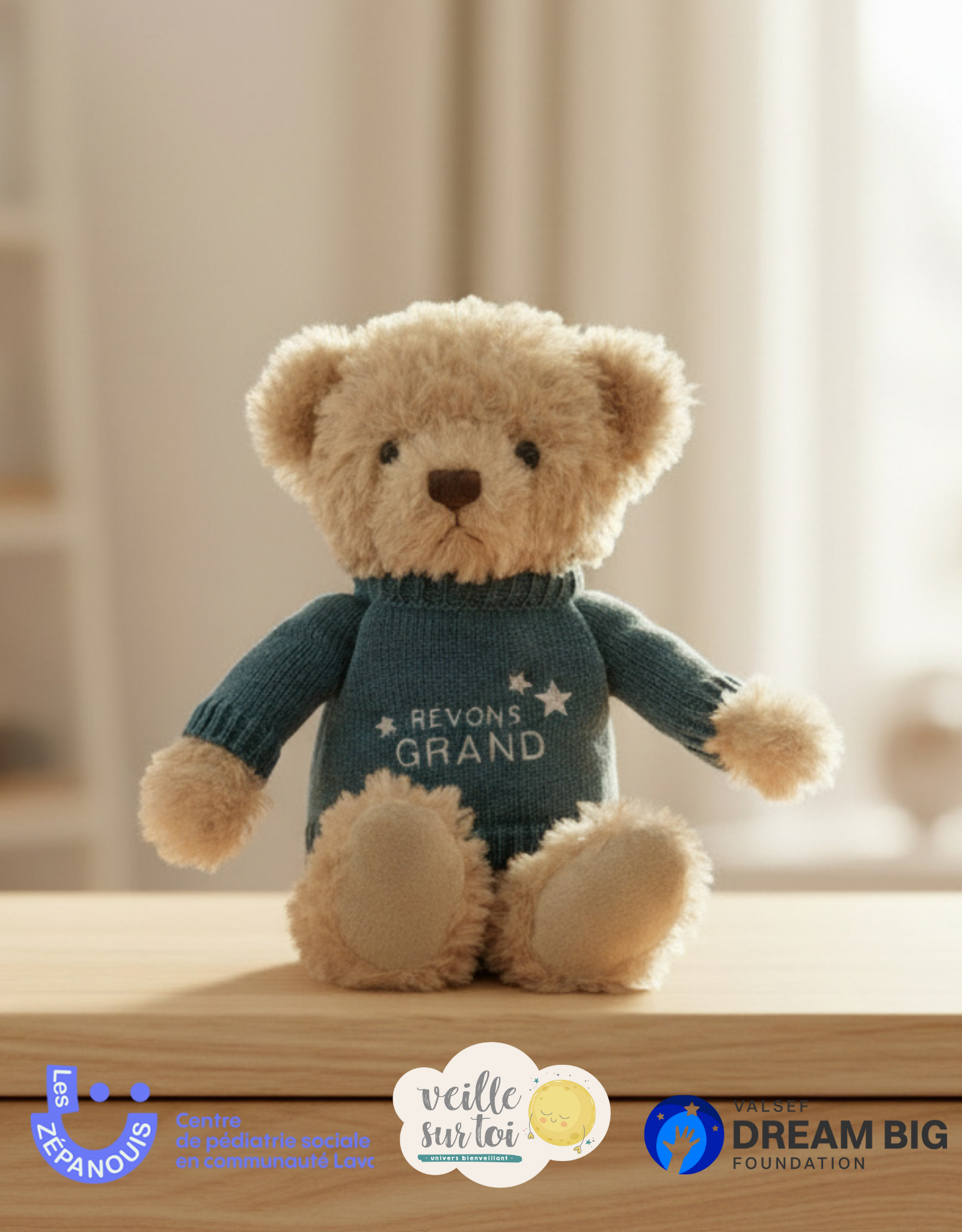 Arthur plush toy with Dream Big sweater - Veille sur toi x Dream Big
